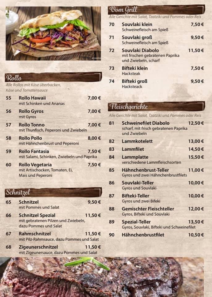 Speisekarte von Elias Pizzeria, Ganderkesee
