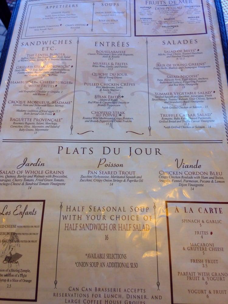 Carta del restaurante Can Can Brasserie, Richmond