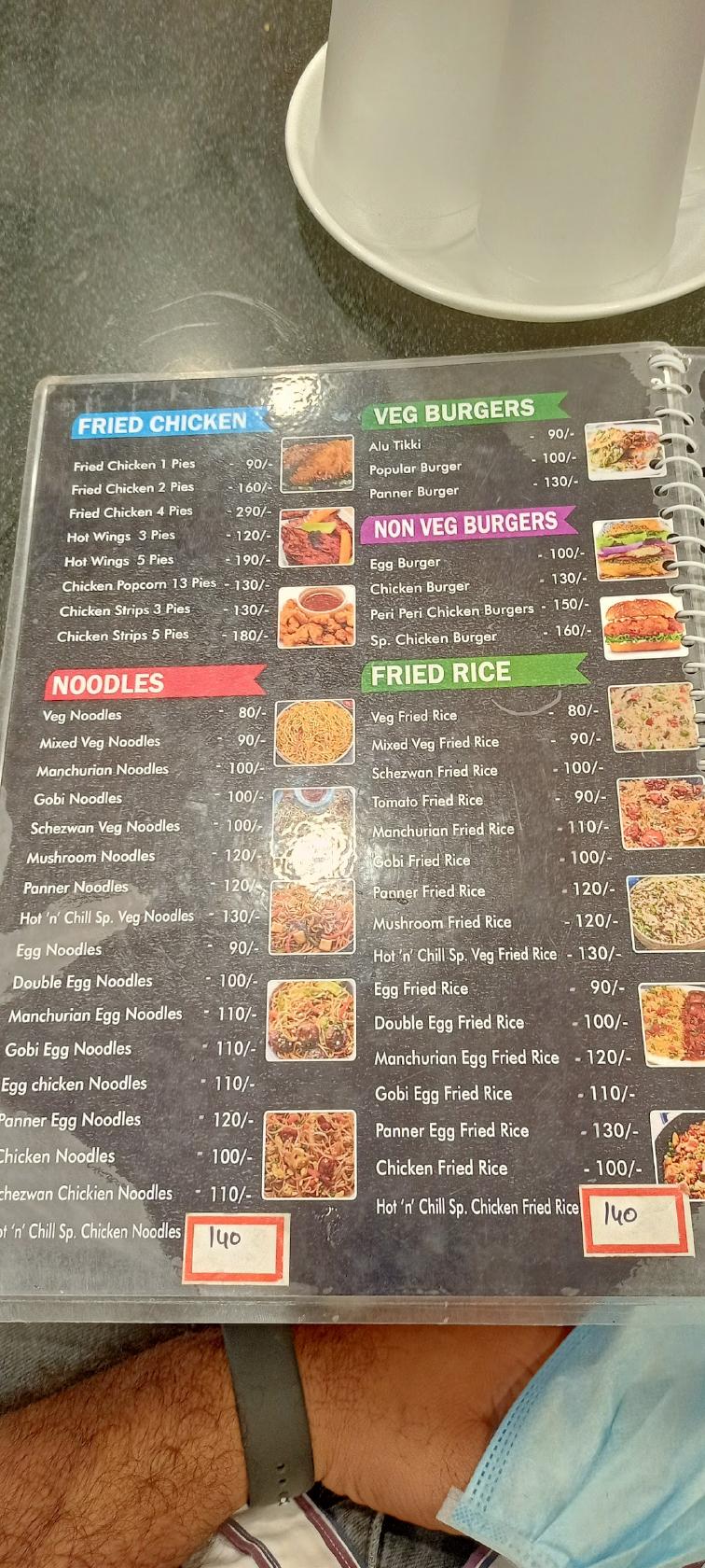 Menu at HOT N CHILL, Bhadrachalam