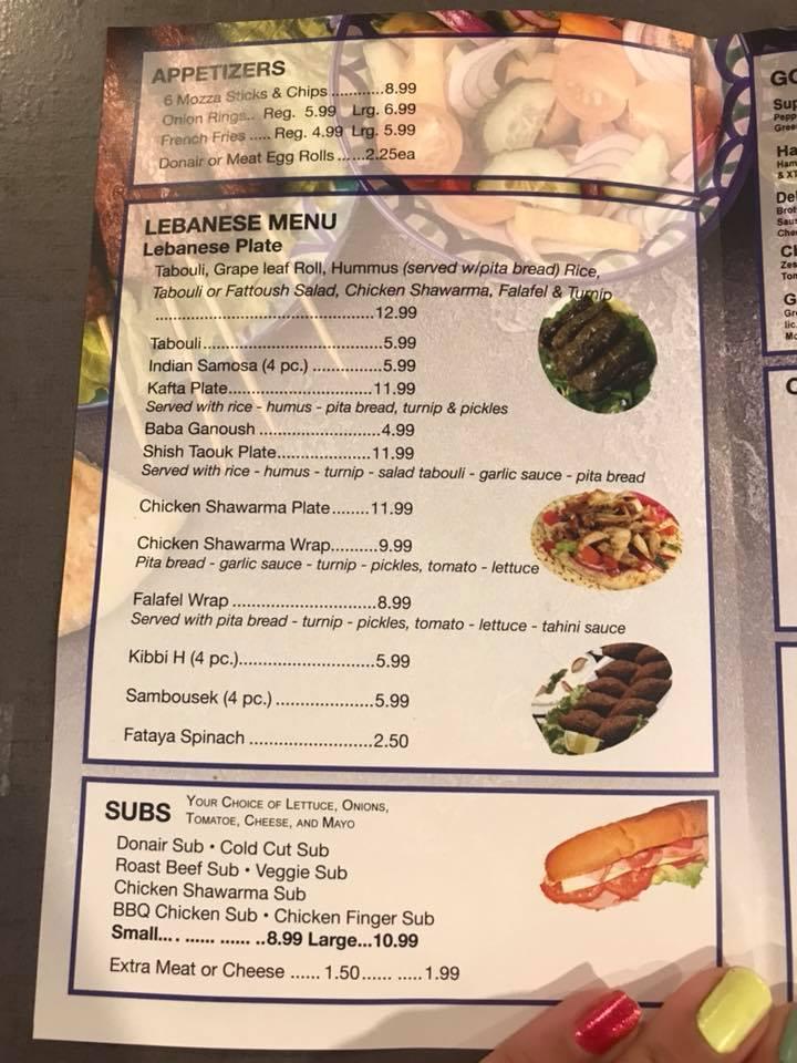 Menu at Chester Pizza & Mediterranean Foods pizzeria, Chester