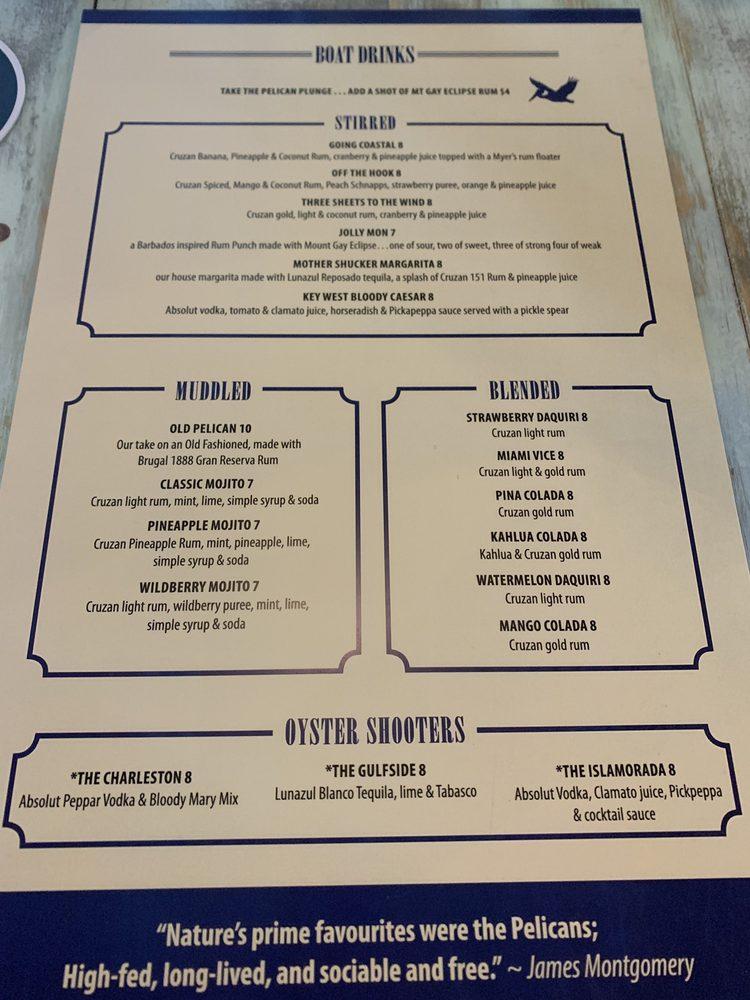 Menu at The Blind Pelican Seafood House restaurant, Holly Springs