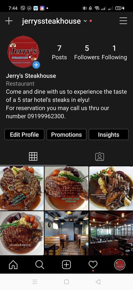 Menu at Jerry's Steakhouse, Bauang, H8CC+PPM