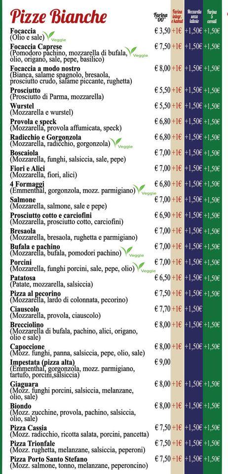 Menu da Pony Pizza Cassia pizzeria, Roma, Via Cassia 1144 A/