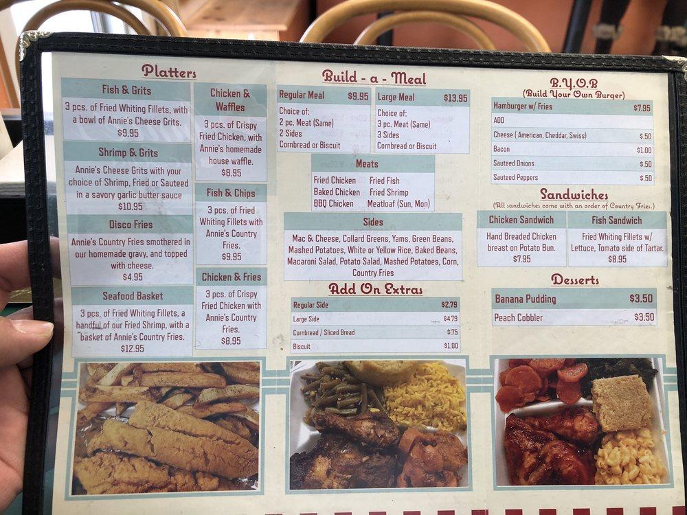 Menu at Annie’s HomeStyle Kitchen restaurant, Monticello