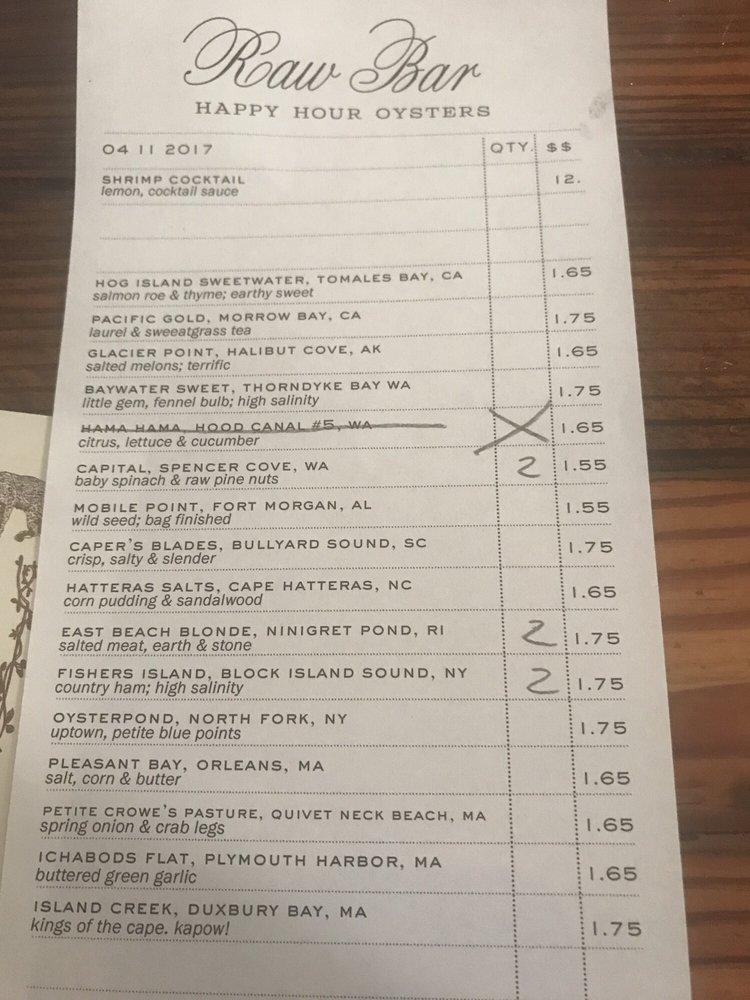 Menu at Kimball House pub & bar, Decatur