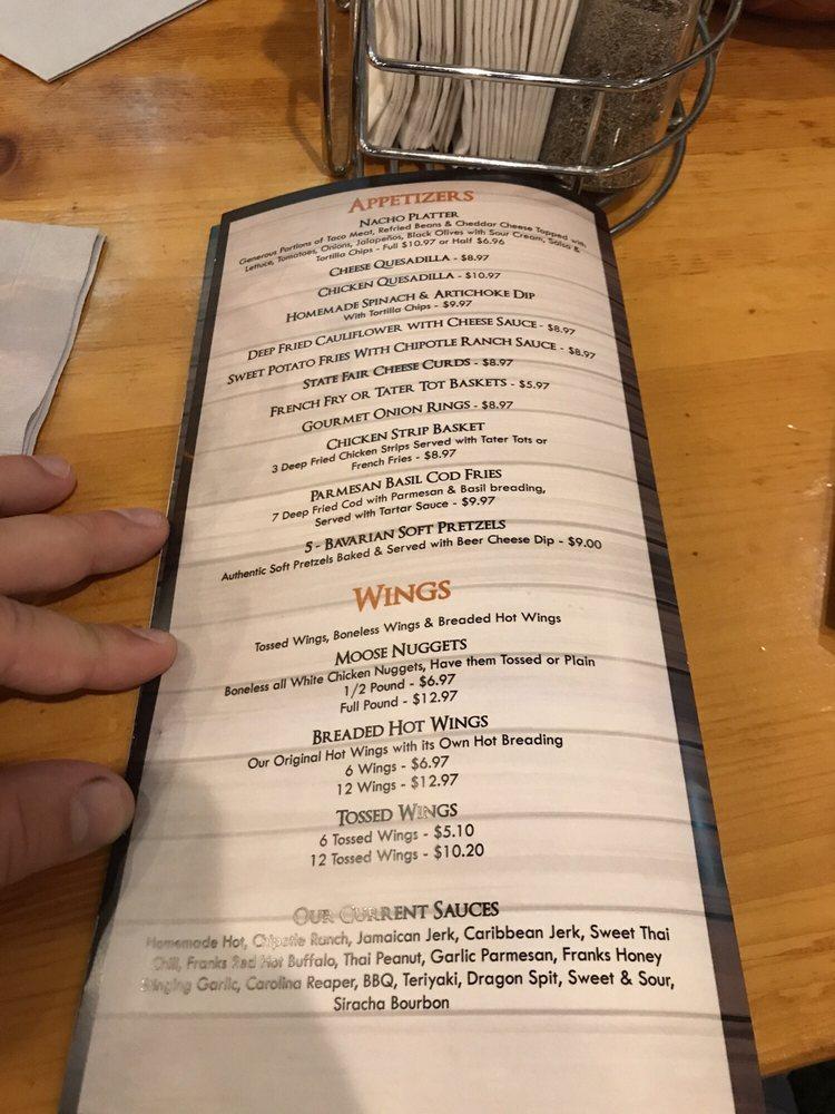 Menu at Loose Moose Saloon & Conference Center pub & bar, Mankato