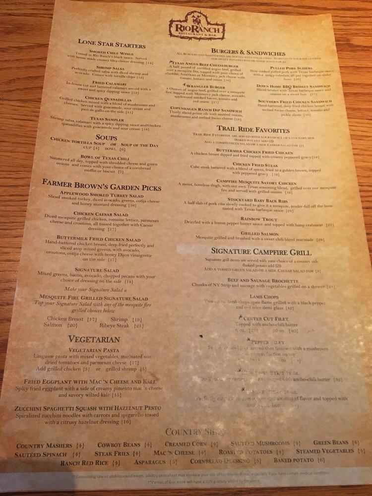Menu at Rio Ranch Restaurant, Houston