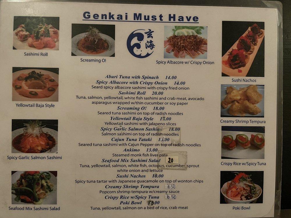 Carta del restaurante Gen Kai Sushi, Dana Point
