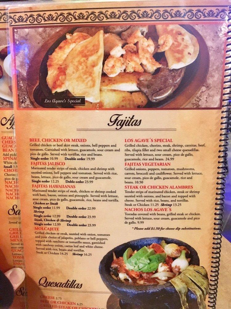 Menu at Los Agaves Mexican Restaurant, Eddyville