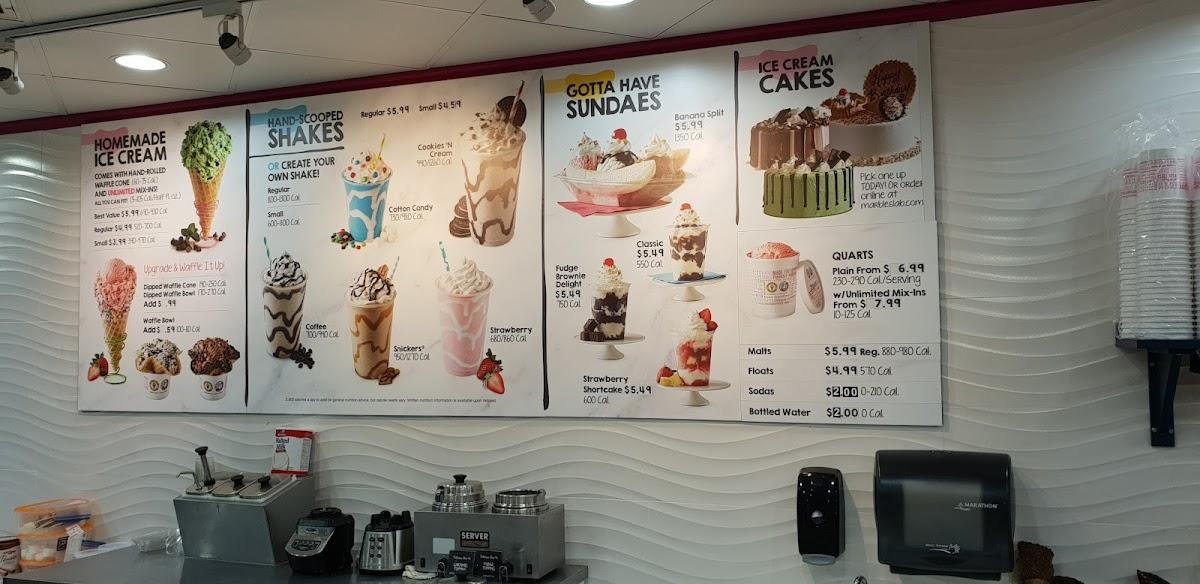 Menu at Marble Slab Creamery desserts, Tyler