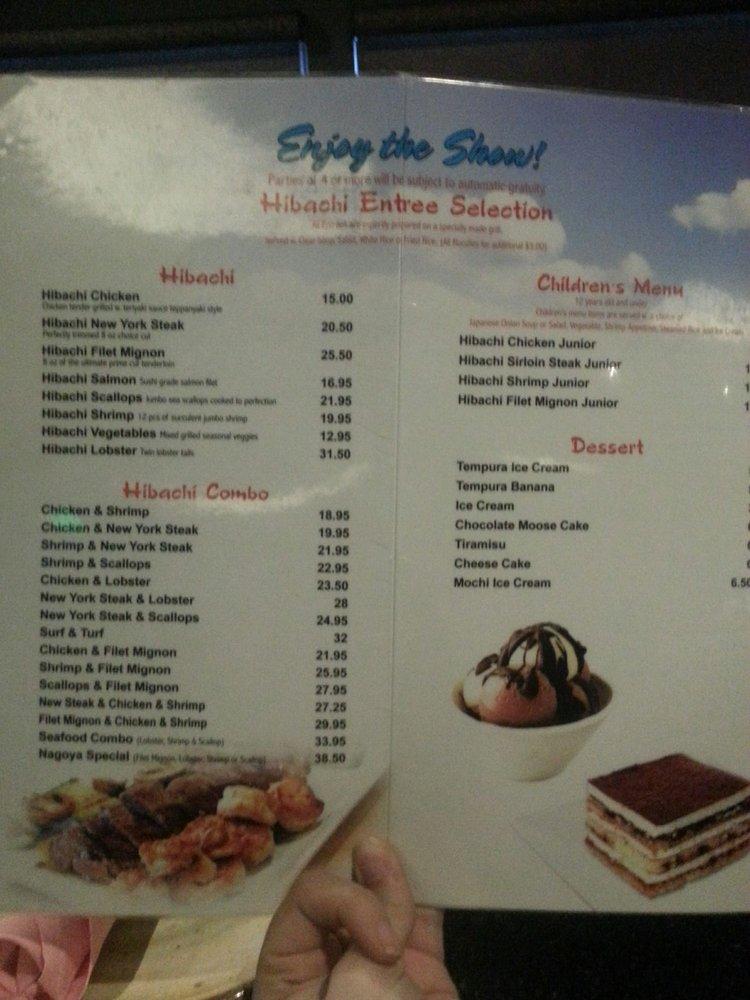 Menu at Nagoya Japanese Steakhouse & Sushi, Salem