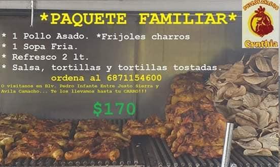 Carta del restaurante Pollos Asados "Cynthia", Guasave