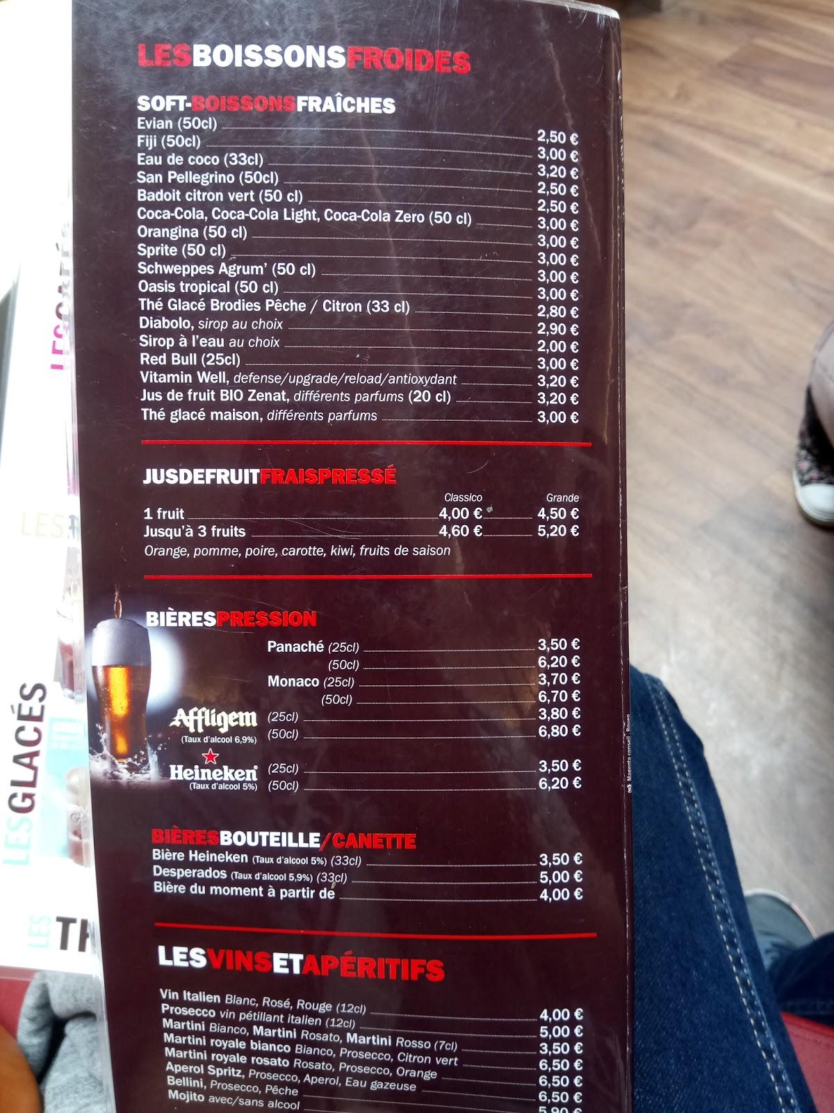 Menu at Segafredo cafe, Serris