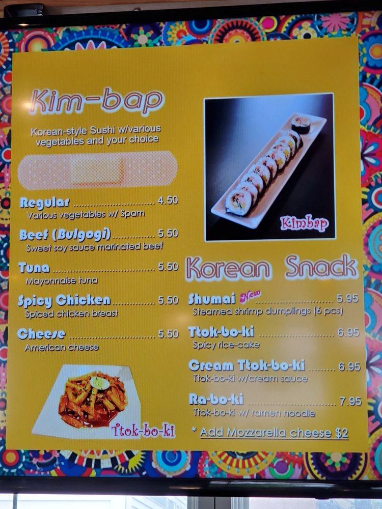 Menu at Toto's Uncle Cafe, Bloomington