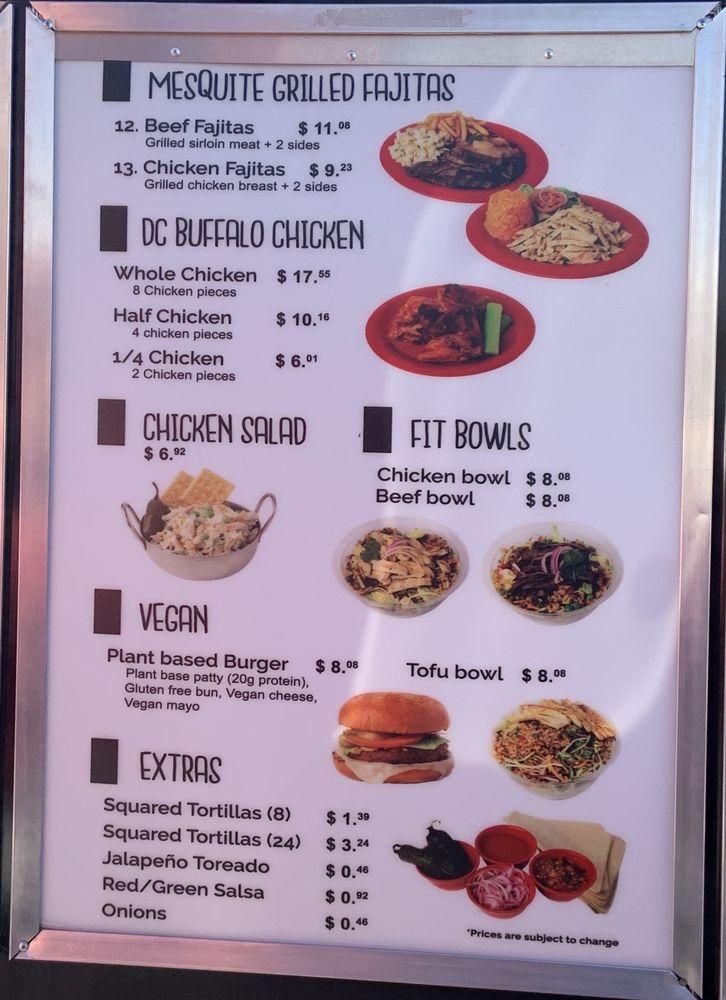 Menu at Don Carbón restaurant, El Paso, N Zaragoza Rd building a