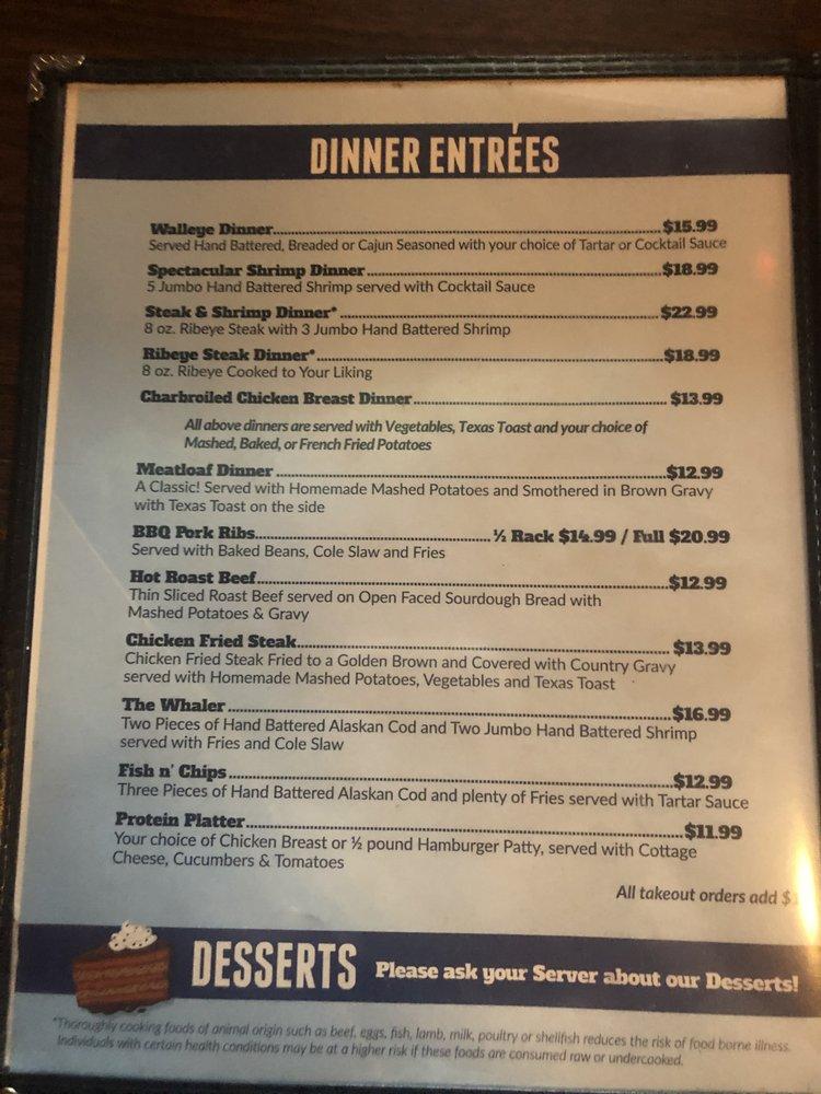 Menu at Blue Ox Central pub & bar, Las Vegas, S Eastern Ave