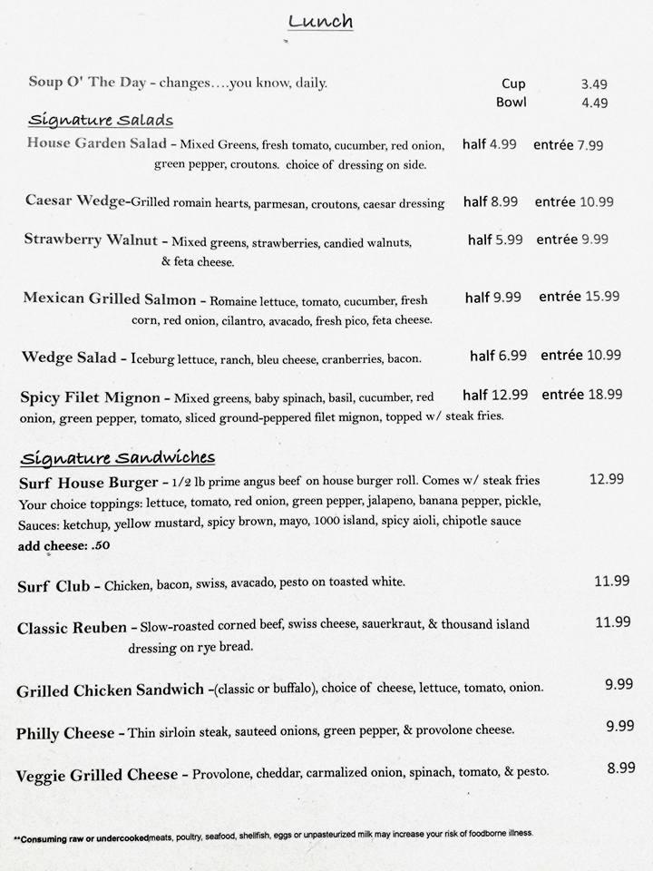 Menu at Piper Bay Café cafe, Trafford, 129 Murrysville Rd