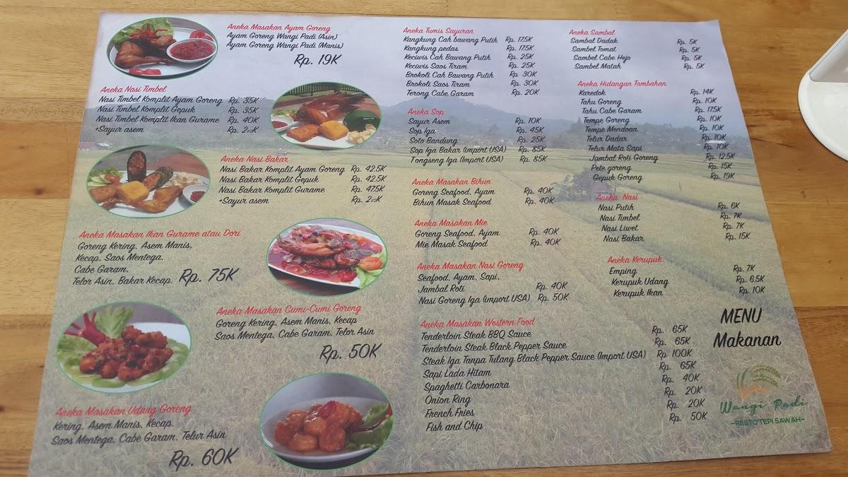 Menu at Wangi Padi Resto restaurant, Soreang