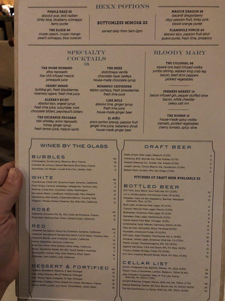 Menu at HEXX kitchen + bar, Las Vegas