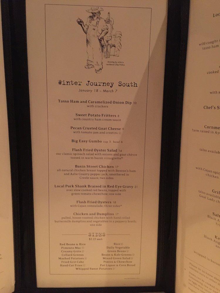 Menu at Lucky 32 Southern Kitchen restaurant, Greensboro