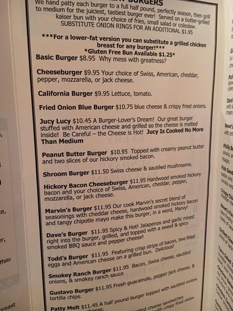 Menu at Newt's North pub & bar, Rochester, E Frontage Rd #52