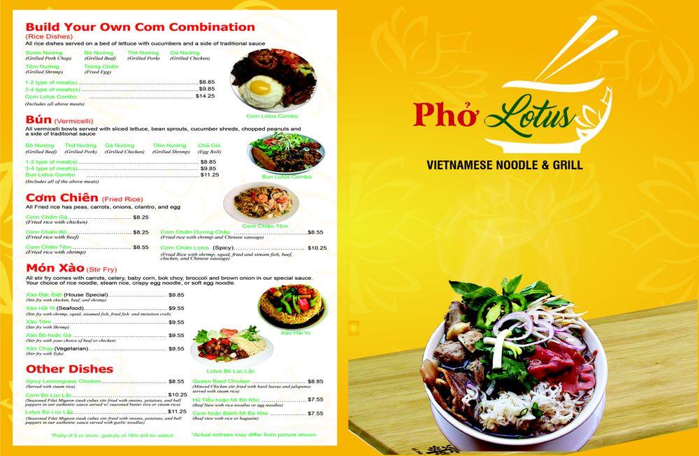 Menu at Lotus restaurant, San Juan Capistrano
