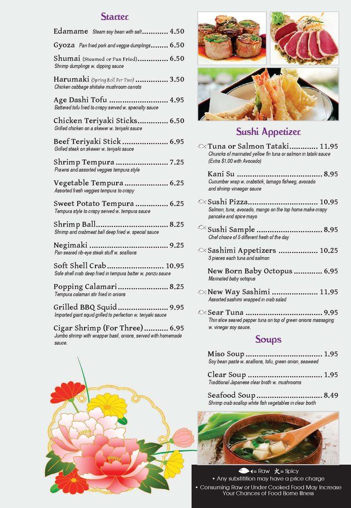 Menu at Volcano Sushi Bar, Virginia Beach, N Great Neck Rd