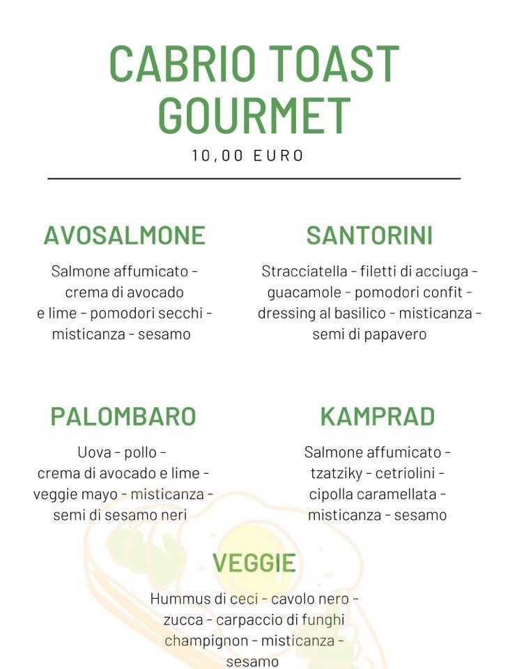 Menu da NaBi ristorante, Milano, Via Cadore