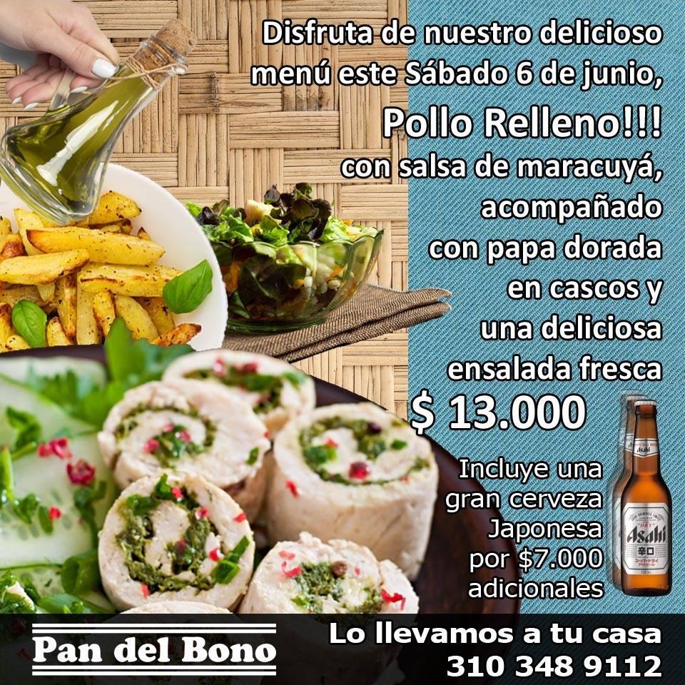 Menu at Pan del Bono cafe, Bogotá