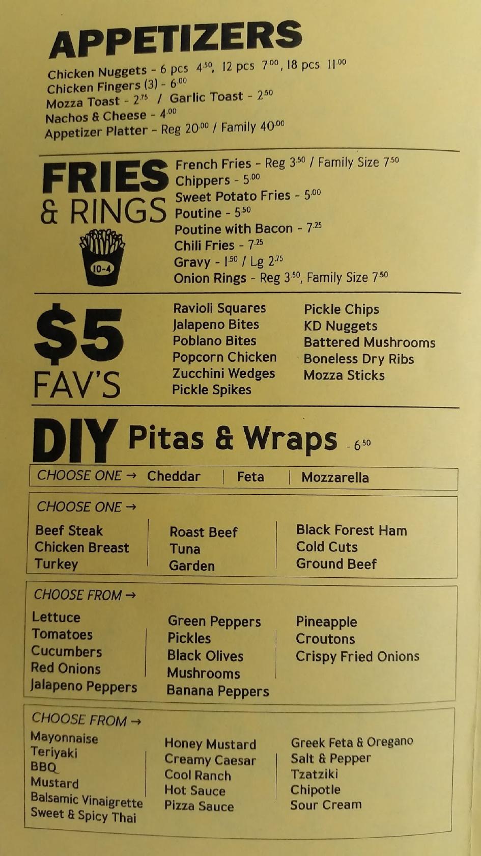 Menu at The Big 10-4 Drive Inn restaurant, Leader
