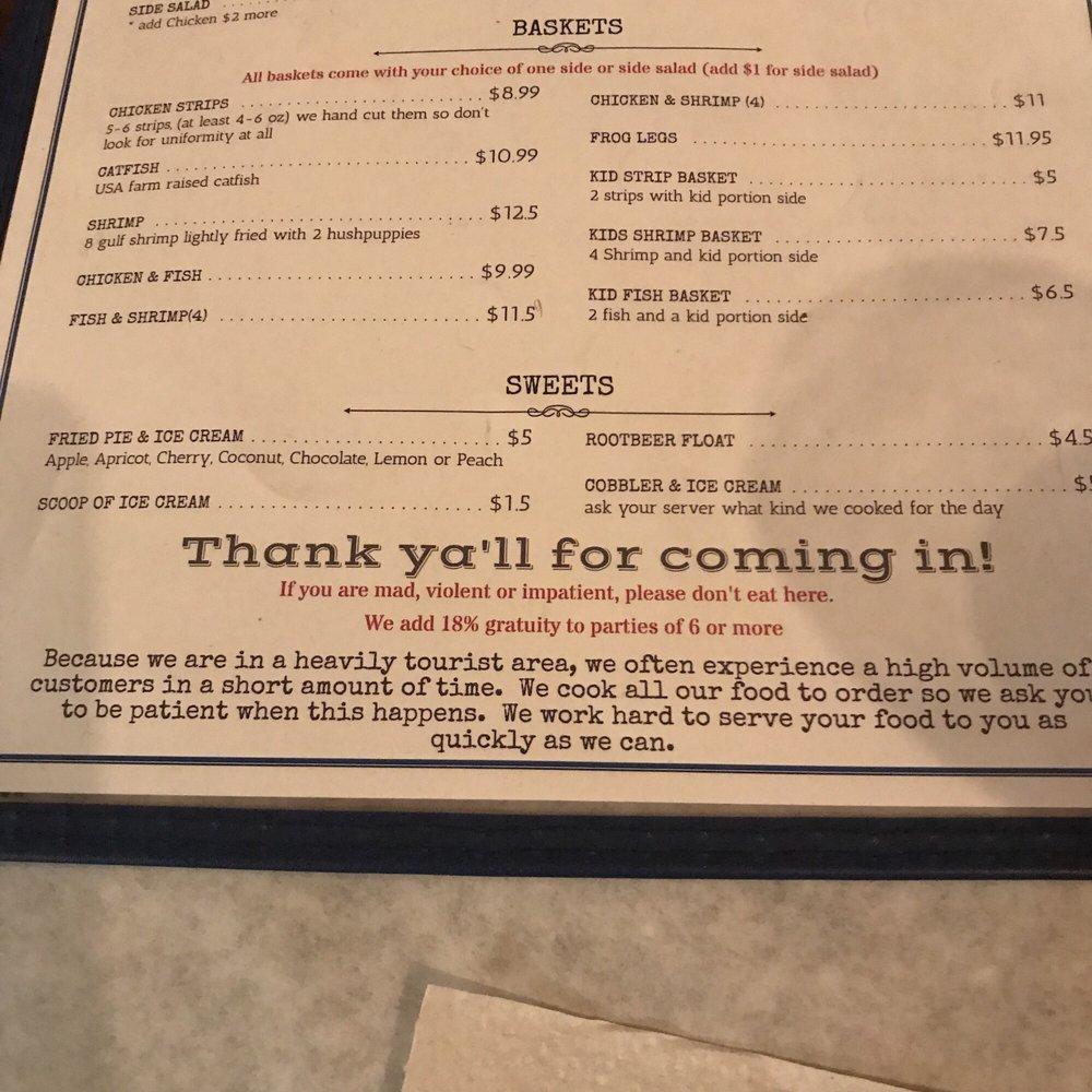Menu at The Blue Rooster Restaurant, Broken Bow, N US Hwy 259