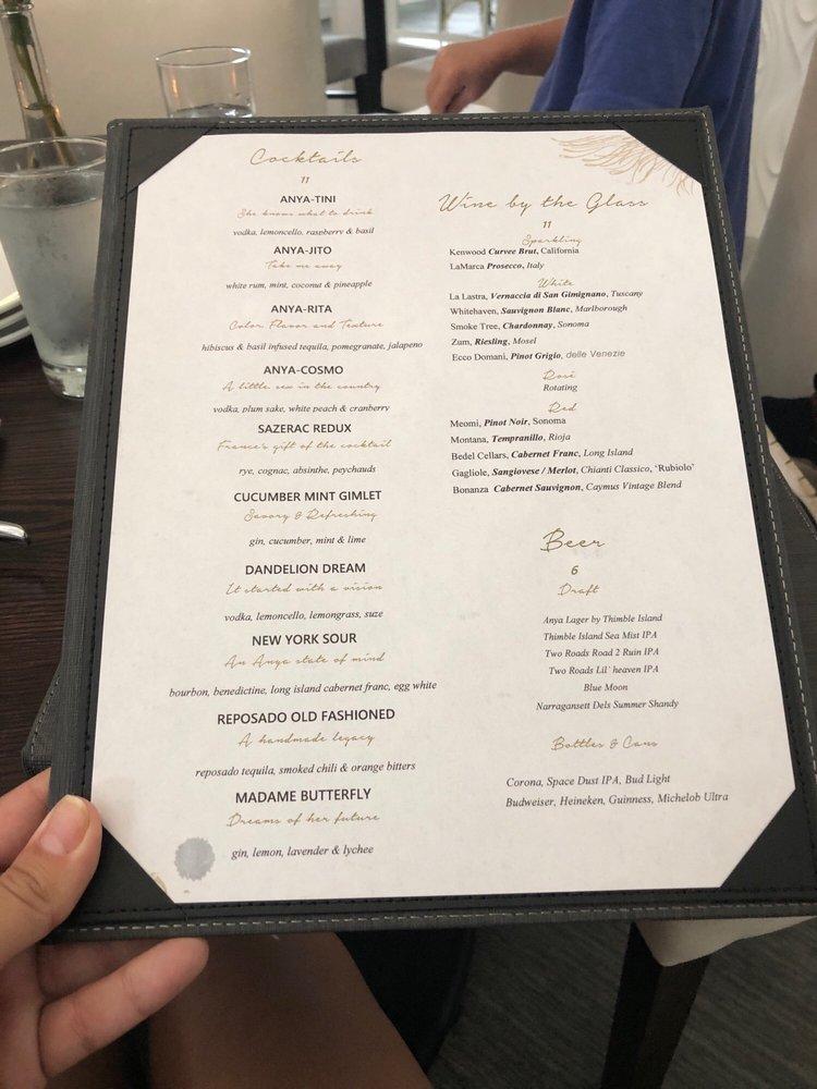 Menu at ANYA steakhouse, Thompson, 49 CT-193