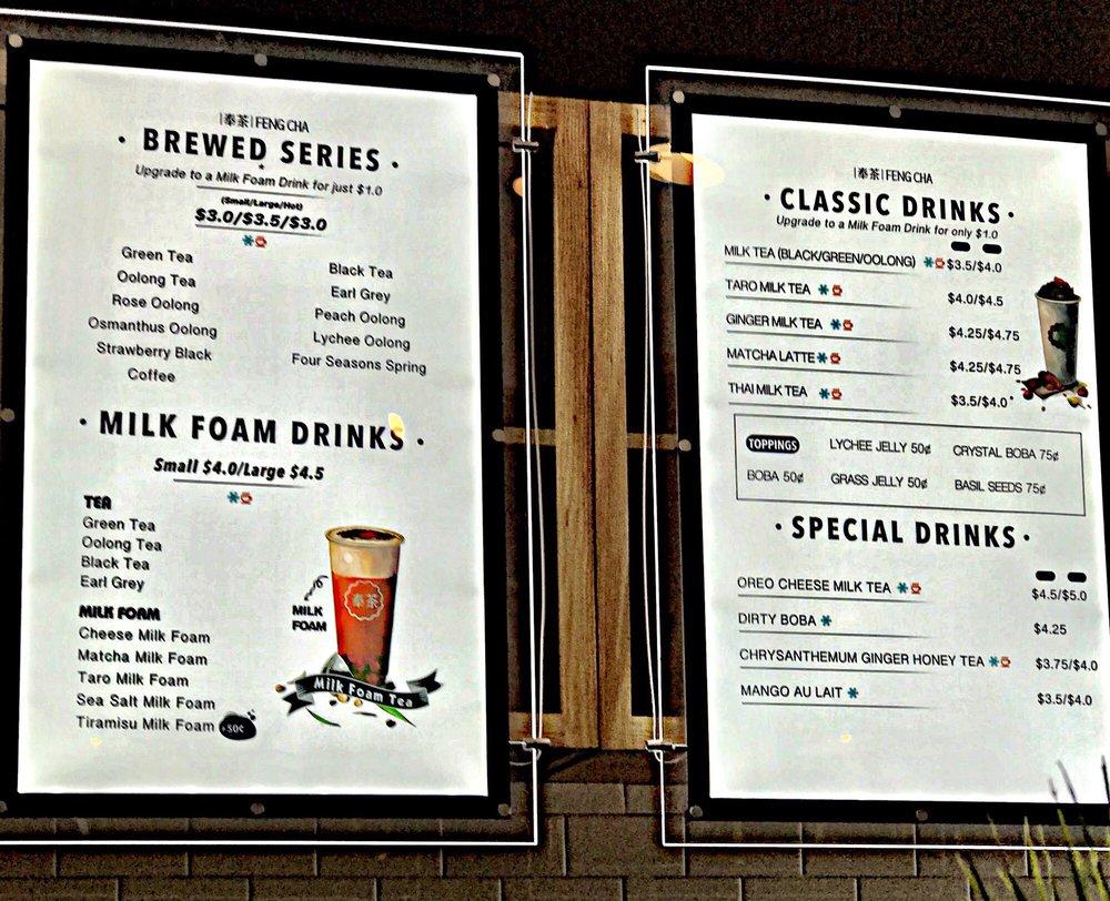 Menu at Feng Cha desserts, Austin