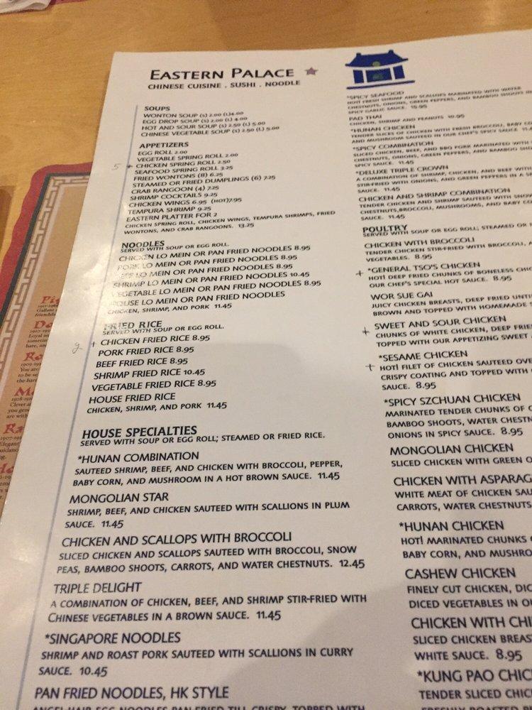 Menu at Eastern Palace Restaurant, Columbus, E Livingston Ave
