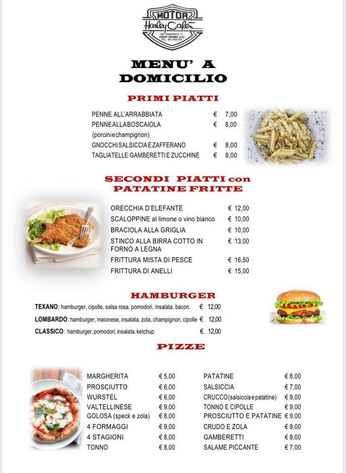 Menu at Harley Café pub & bar, Sirone