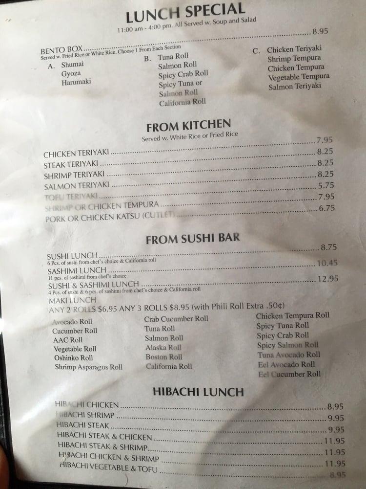 Menu at Red Ginger restaurant, Bettendorf, 793 Middle Rd