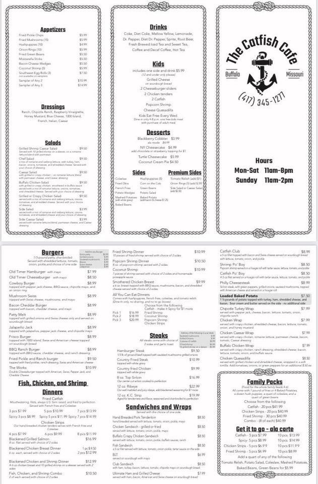 Menu at The Catfish Cafe, Buffalo