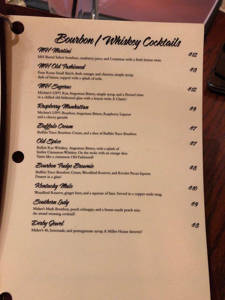 Menu at The Miller House pub & bar, Owensboro