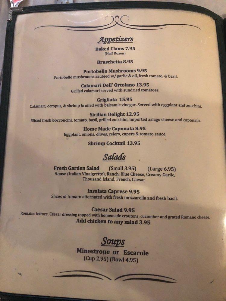 Menu at Joe & Giuseppe Restaurant, Arlington Heights