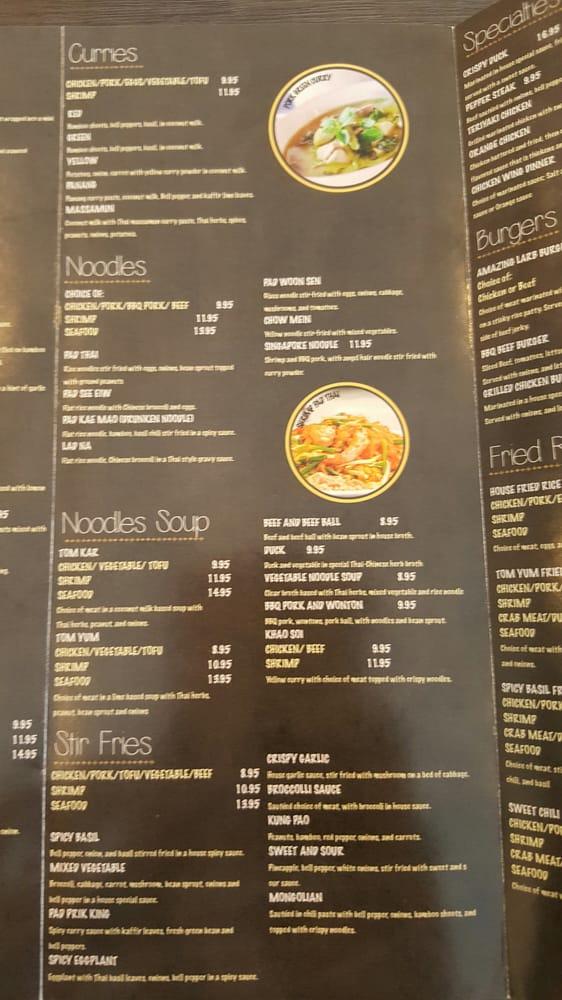 Menu at Amazing Thai restaurant, North Las Vegas, W Ann Rd #109