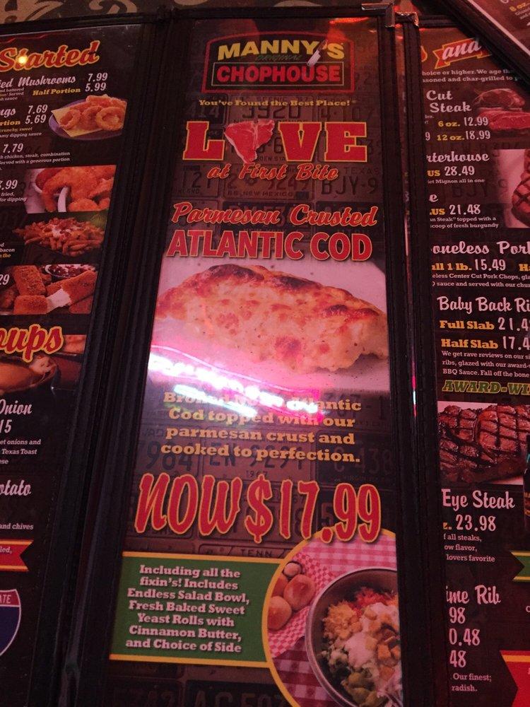Menu at Manny's Chophouse- Winter Haven steakhouse, Winter Haven, 3rd St SW