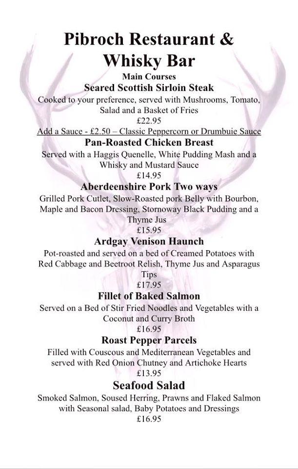 Menu at Loch Ness Lodge Hotel pub & bar, Drumnadrochit