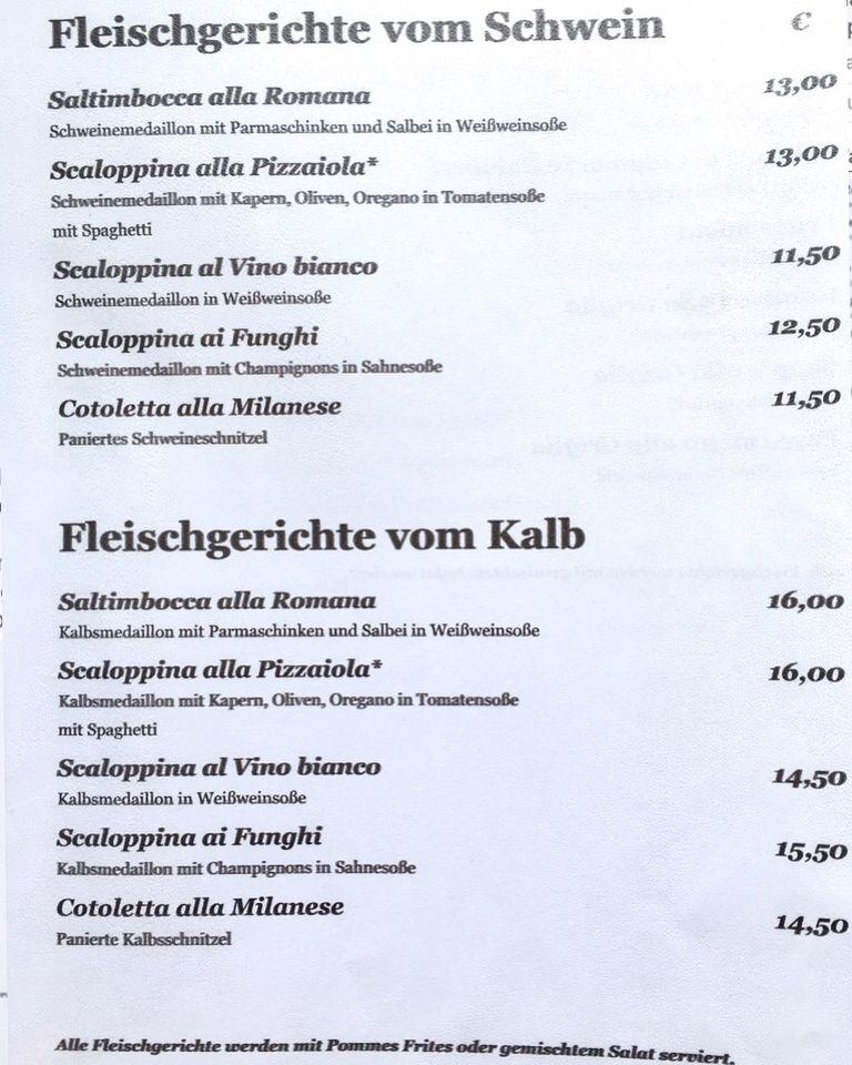 Menu at Pizzeria Felice, Krumbach