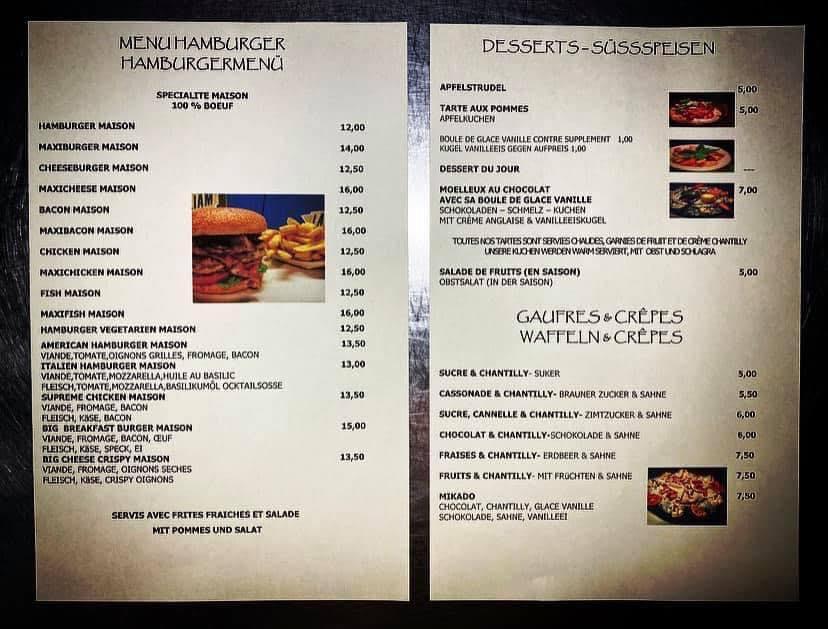 Menu at Snack Time Sàrl pub & bar, Clervaux