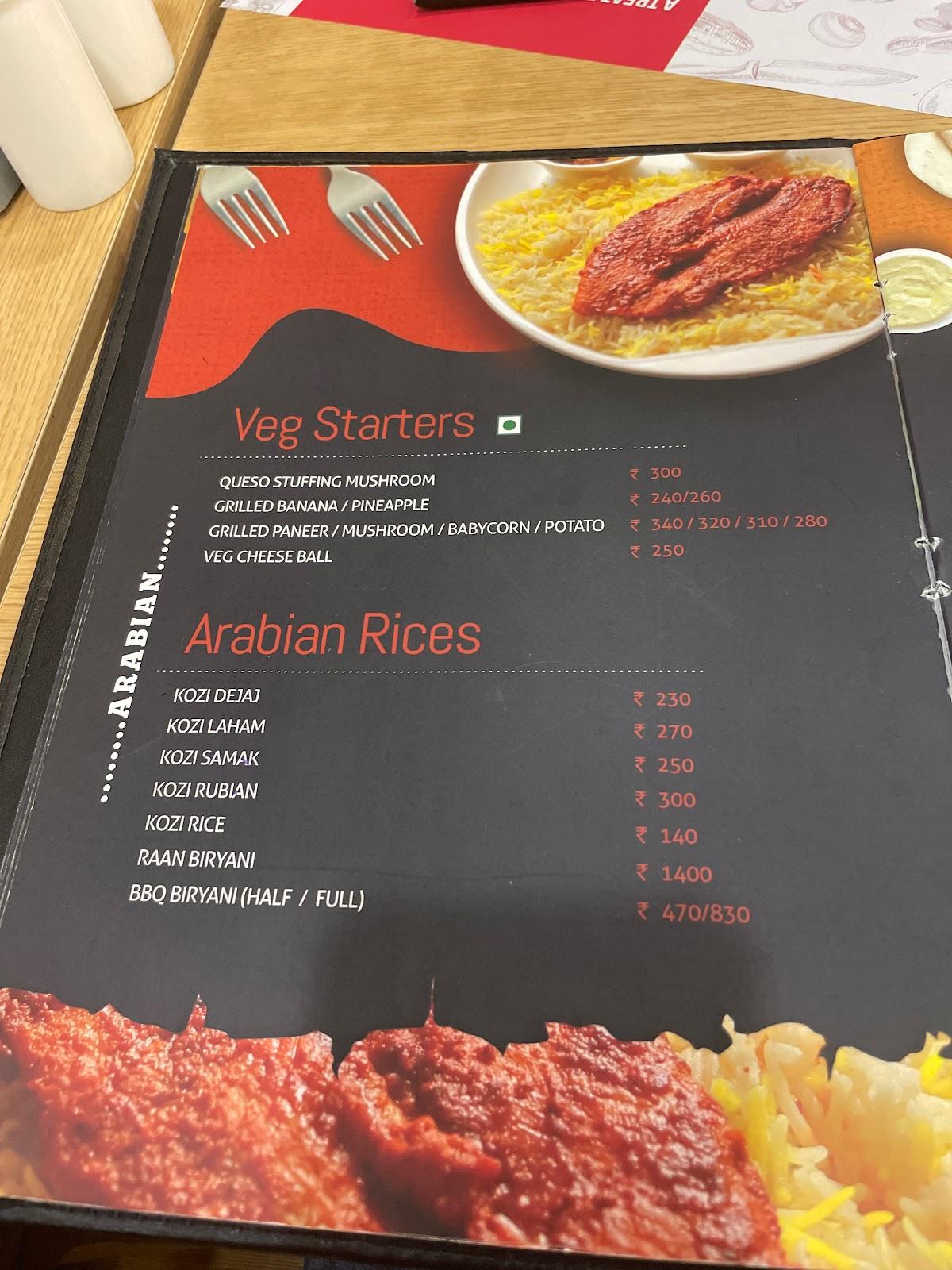 Menu at Zaitoon, Chennai, 1st Floor