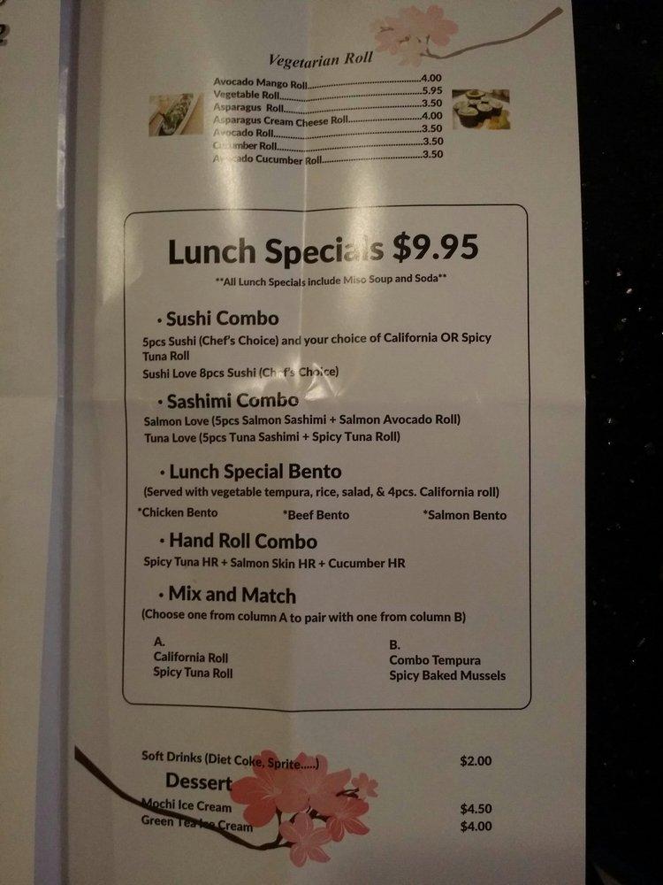 Menu at HAHA Sushi restaurant, Fresno