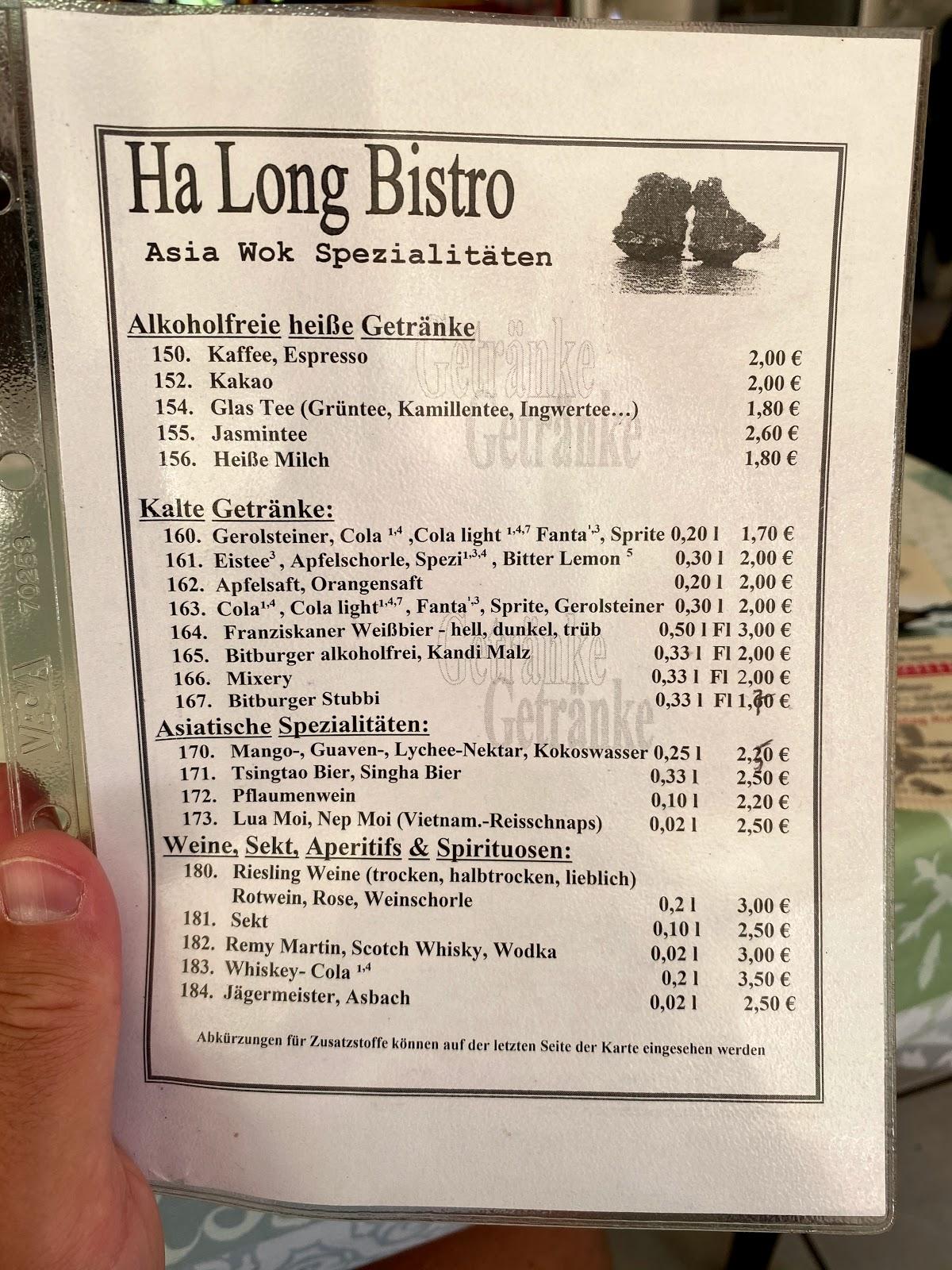 Menu au Bistro Ha Long restaurant, Saarburg