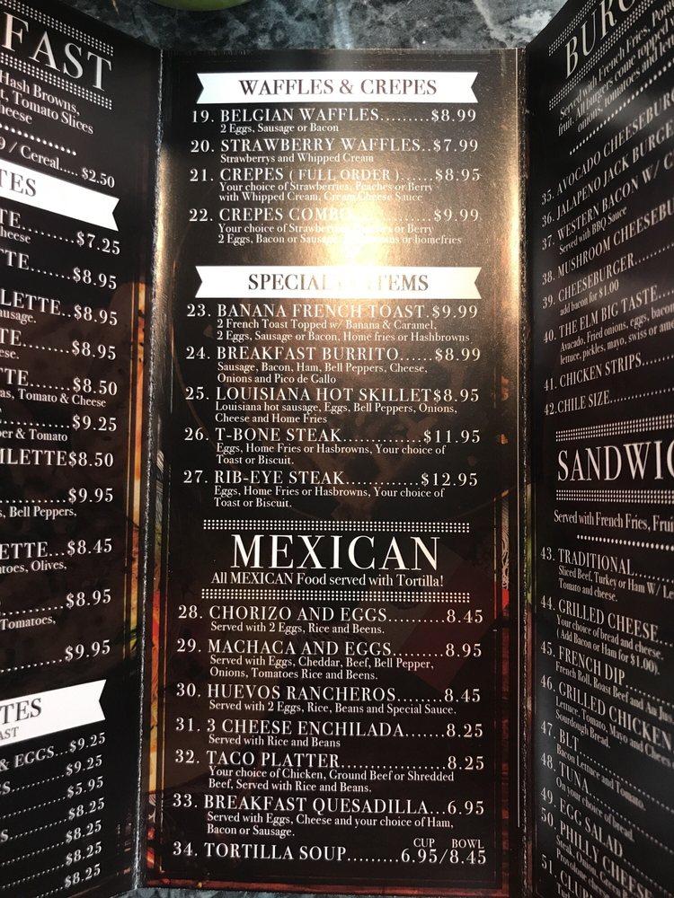 Menu at The Elm Cuisine Café restaurant, Lancaster