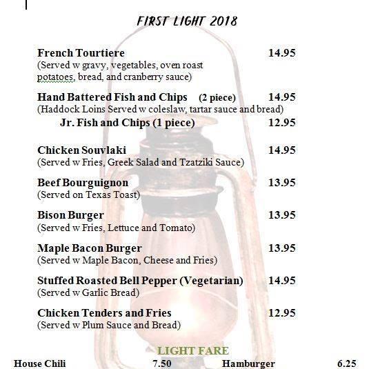 Menu at Restaurant Sainte-Marie, Midland
