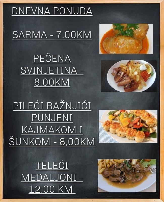 Menu at Restoran Rustika restaurant, Široki Brijeg